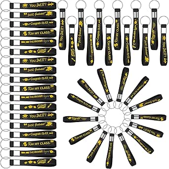 VioraWhite 60 Pcs Class of 2025 Graduation Keychains Inspirational ...