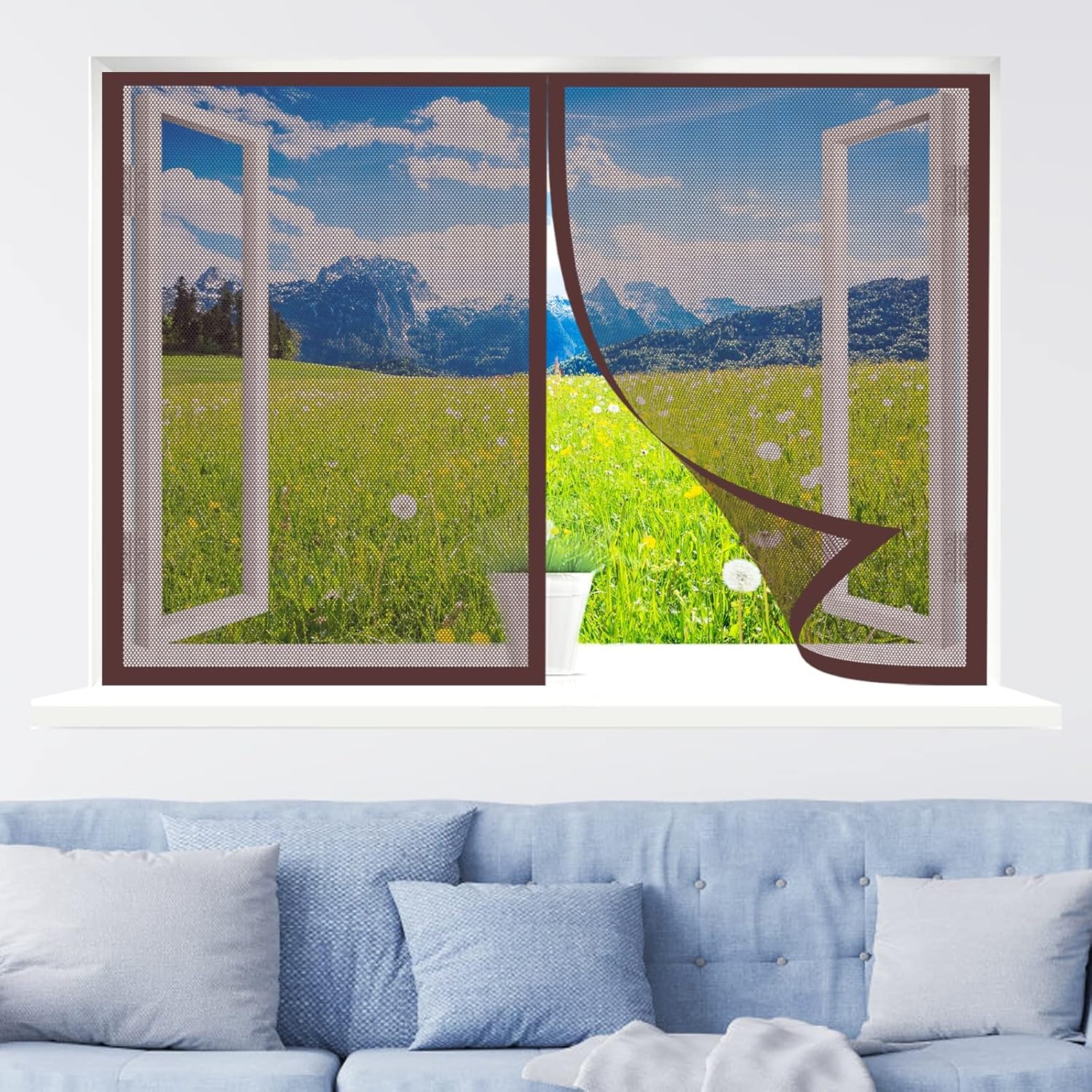 Fly Screens for Window, 65 x 90 cm Heavy Duty Bugs Door Screen, Lets ...