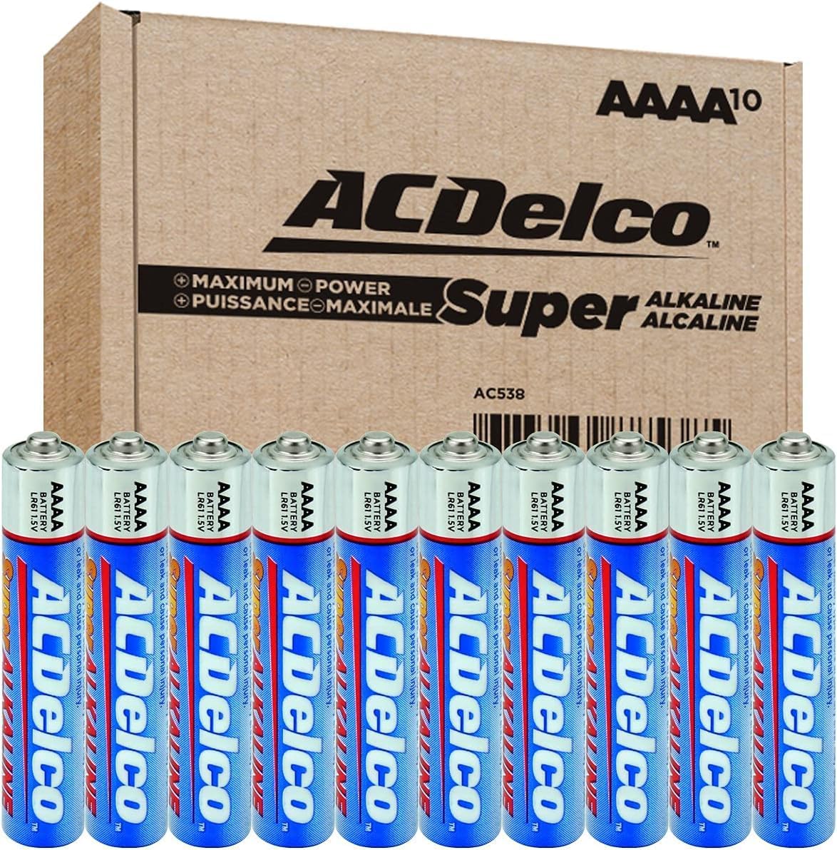 Amazon.com: ACDelco - 10 pilas AAAA de máxima potencia, batería súper ...