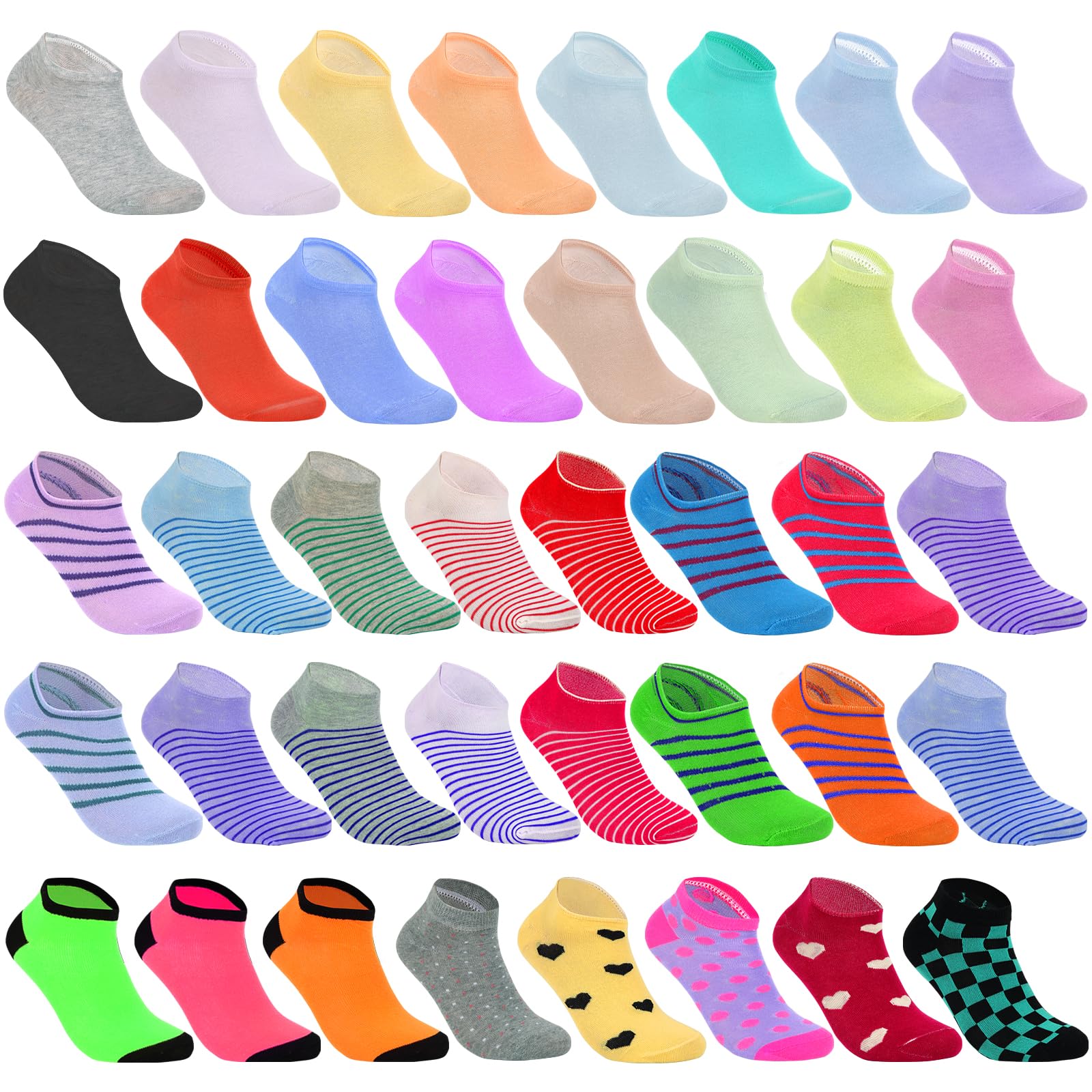 Amazon.com: 100 Pairs Womens Sample Socks Various Low Cut Ankle Socks ...