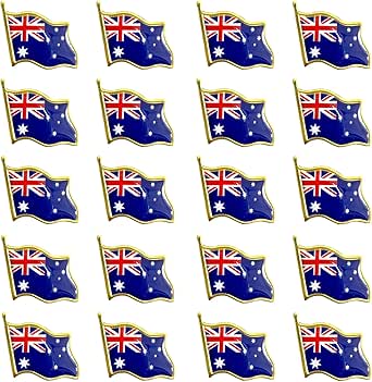 REGODI 20 Pack Metal Australia Flag Lapel Pins - Official Style Aussie ...