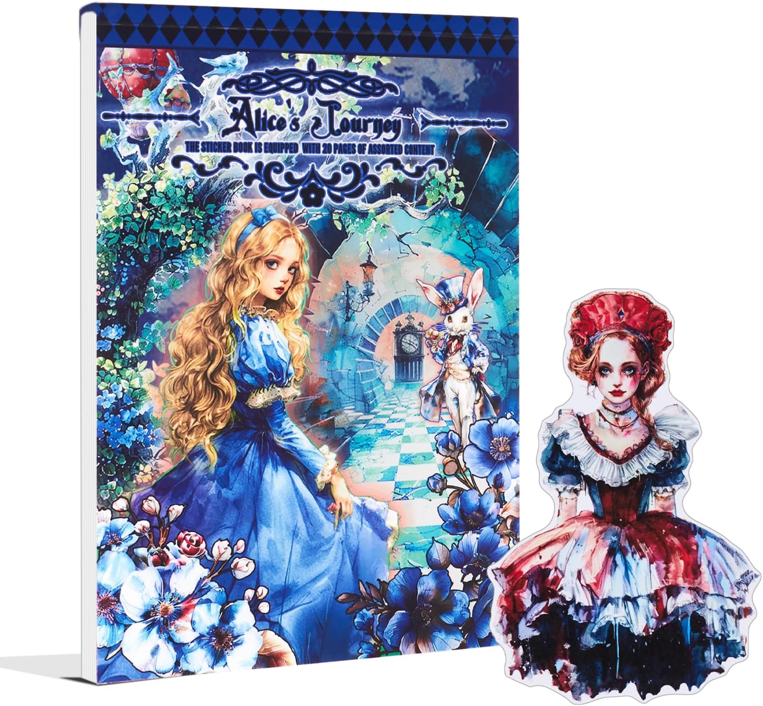 Amazon.com: Dwpetzo Vintage Alice's Journey Pre-Cut Journal Sticker ...