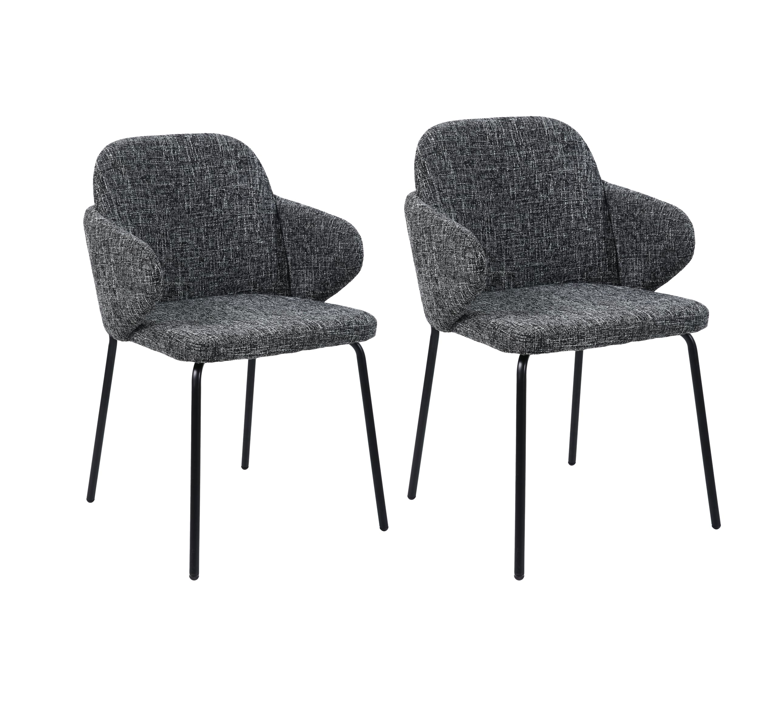 Home Source 32.6" Round Back Side Chairs - Premium Upholstered Dining ...