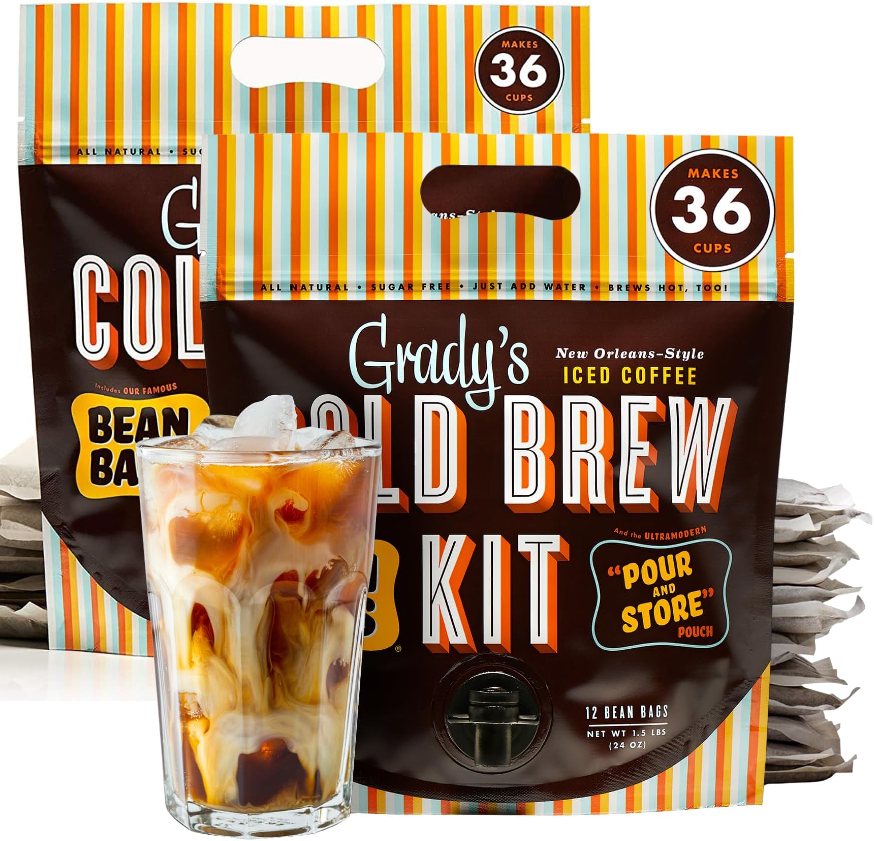 Amazon.com: Grady's Cold Brew Coffee, Original, Cold Brew Kit with 12 ...