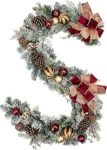 Amazon.com: Christmas Garland for Front Door, 6 Foot Artificial Unlit Winter Garland with Pine ...