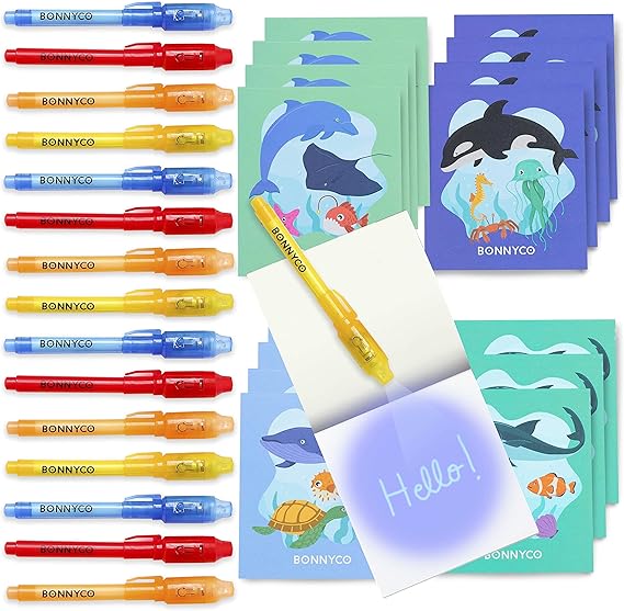 Amazon.com: BONNYCO Invisible Ink Pen & Notebook Pack 16 Under the Sea ...