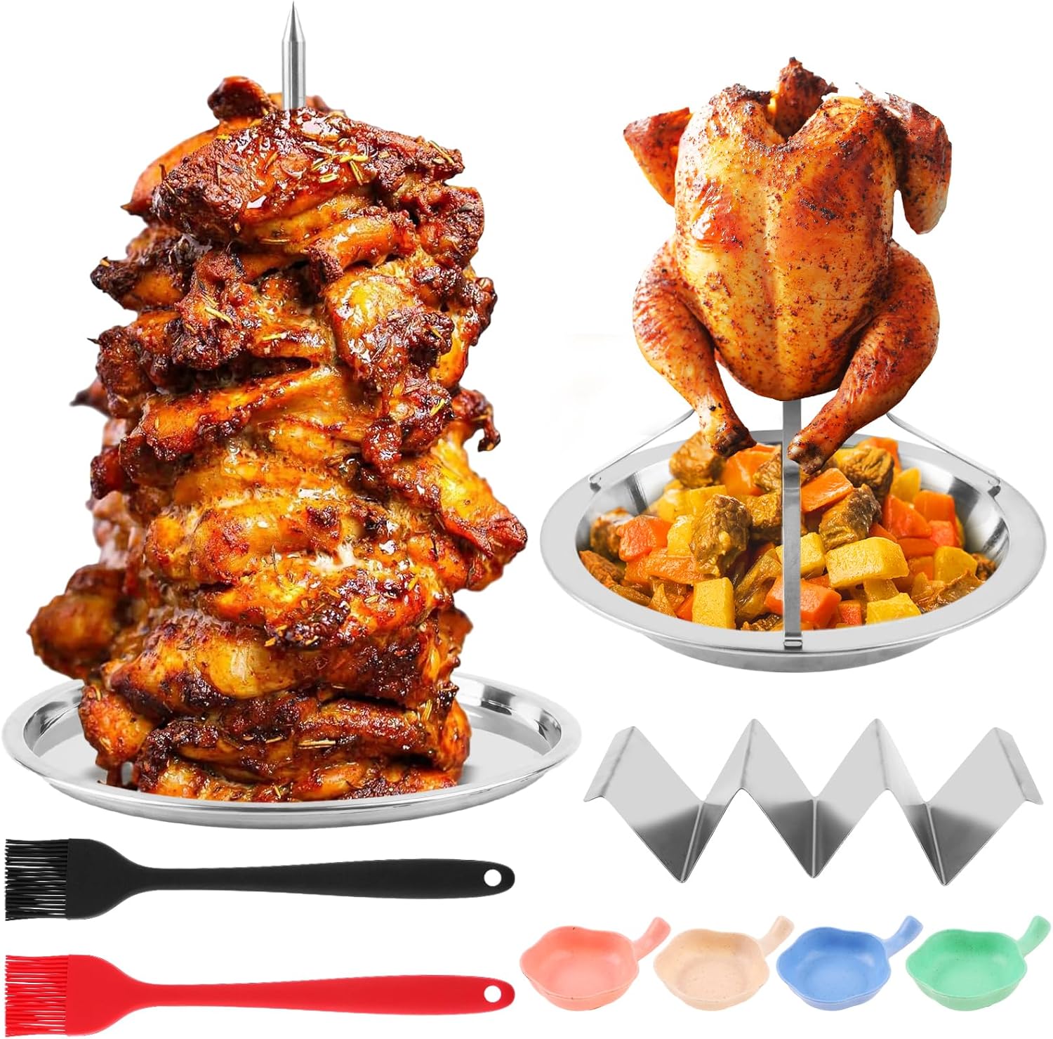 Amazon.com: 2Set BBQ Vertical Skewer Al Pastor Skewer for Grill,8 ...