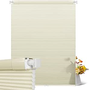 Amazon.com: BERISSA No Drill Blinds for Windows Light Filtering Cellular Shades Cordless,Easy to ...
