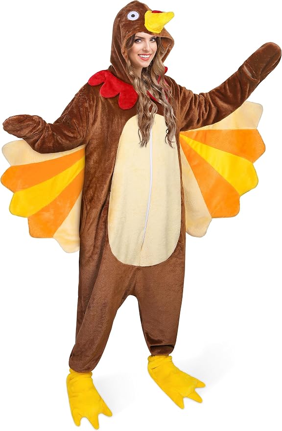 Amazon.com: AOTHSO Thanksgiving Turkey Adult Onesie Turkey Plush Bird ...