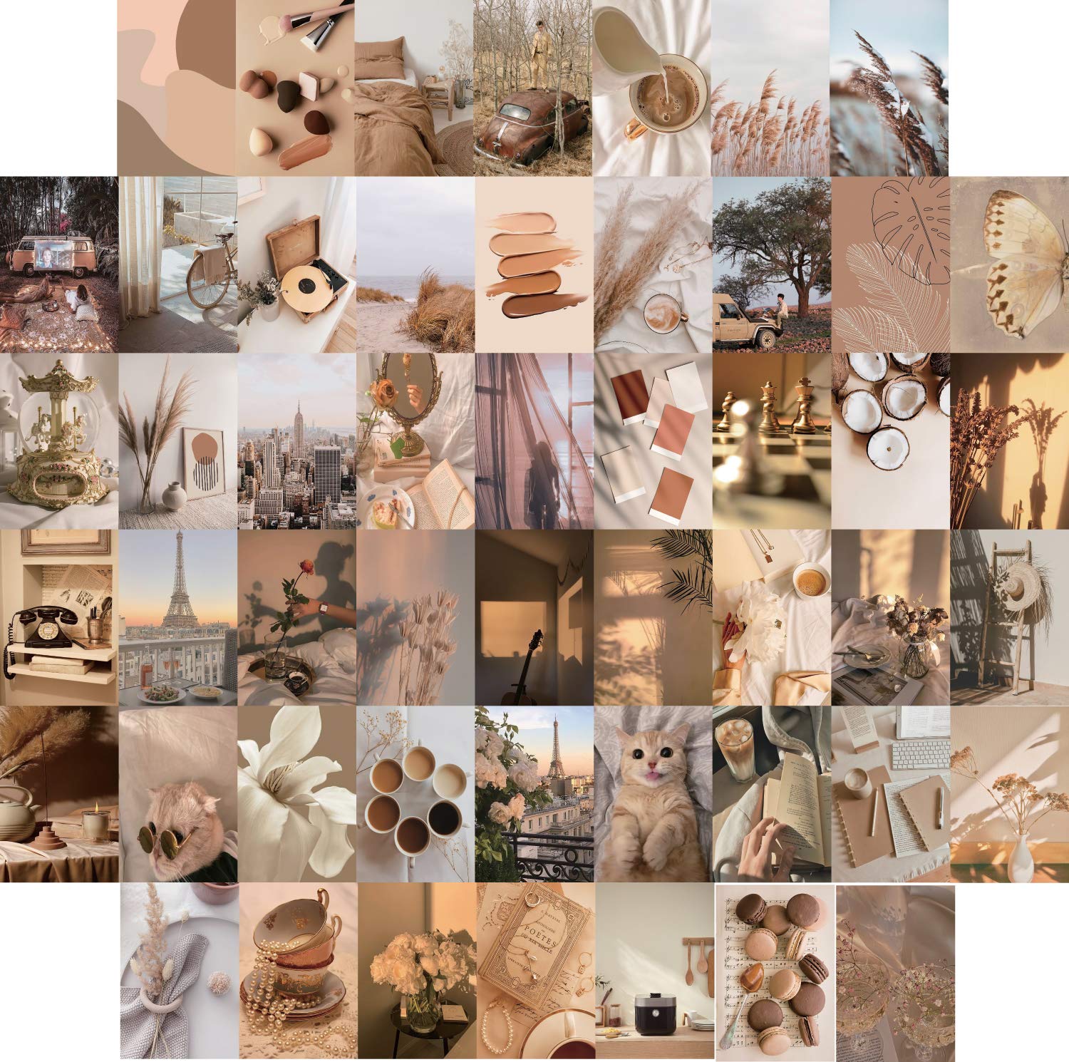 Buy Wall Collage Kit Aesthetic Pictures 50Pcs Coffee Wall Art Cute ...