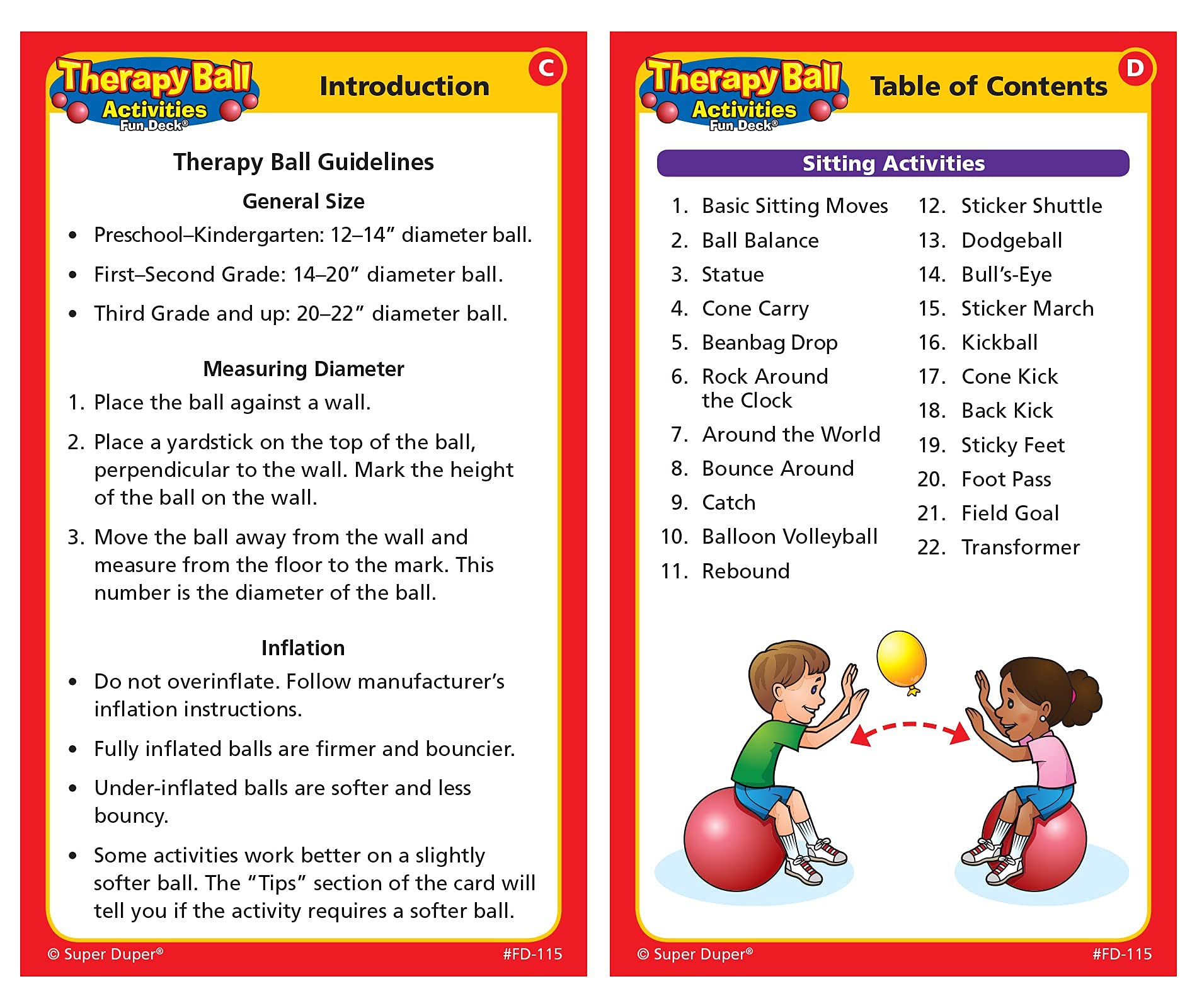 Buy Super Duper Publications | Therapy Ball Activities Fun Deck | Upper ...