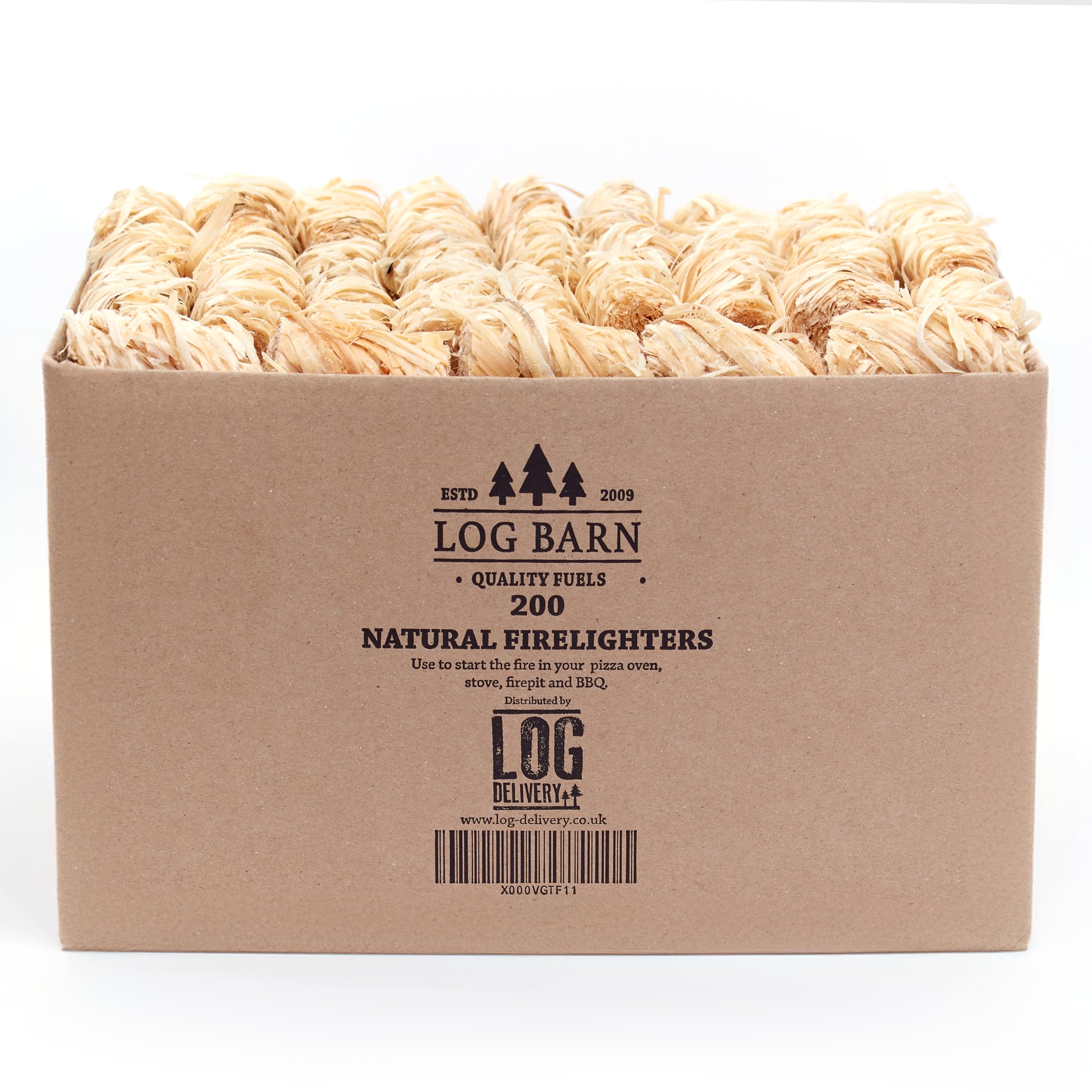 Log Barn Natural Firelighters (Box of 200). Natural Fire Lighters for ...