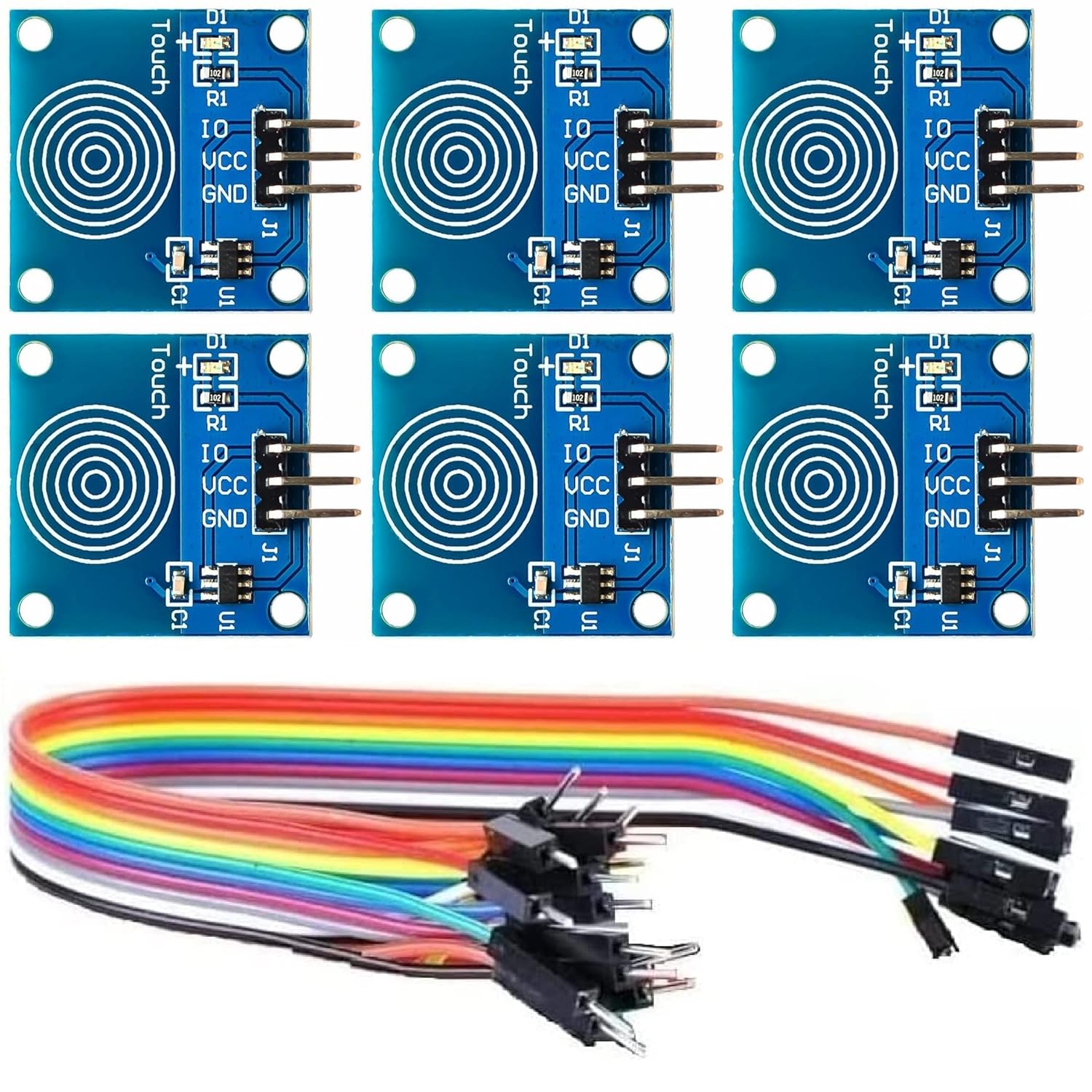 Wwzmdib 6pcs Ttp223b Digital Capacitive Touch Sensor Switch Module Dc 2~55v For Arduino