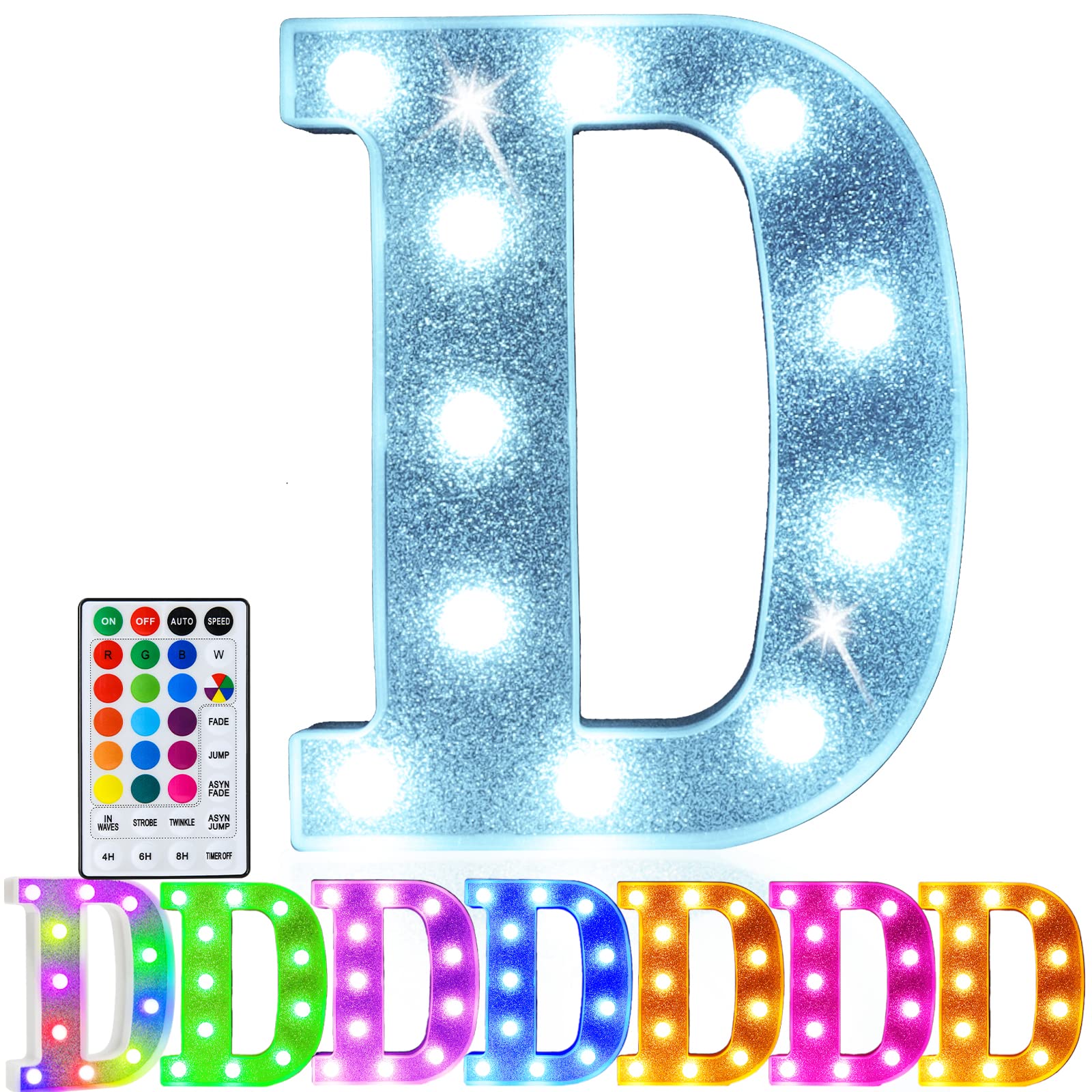 Pooqla Colorful Light Up Letters, Led Letter Lights Marquee Letter ...