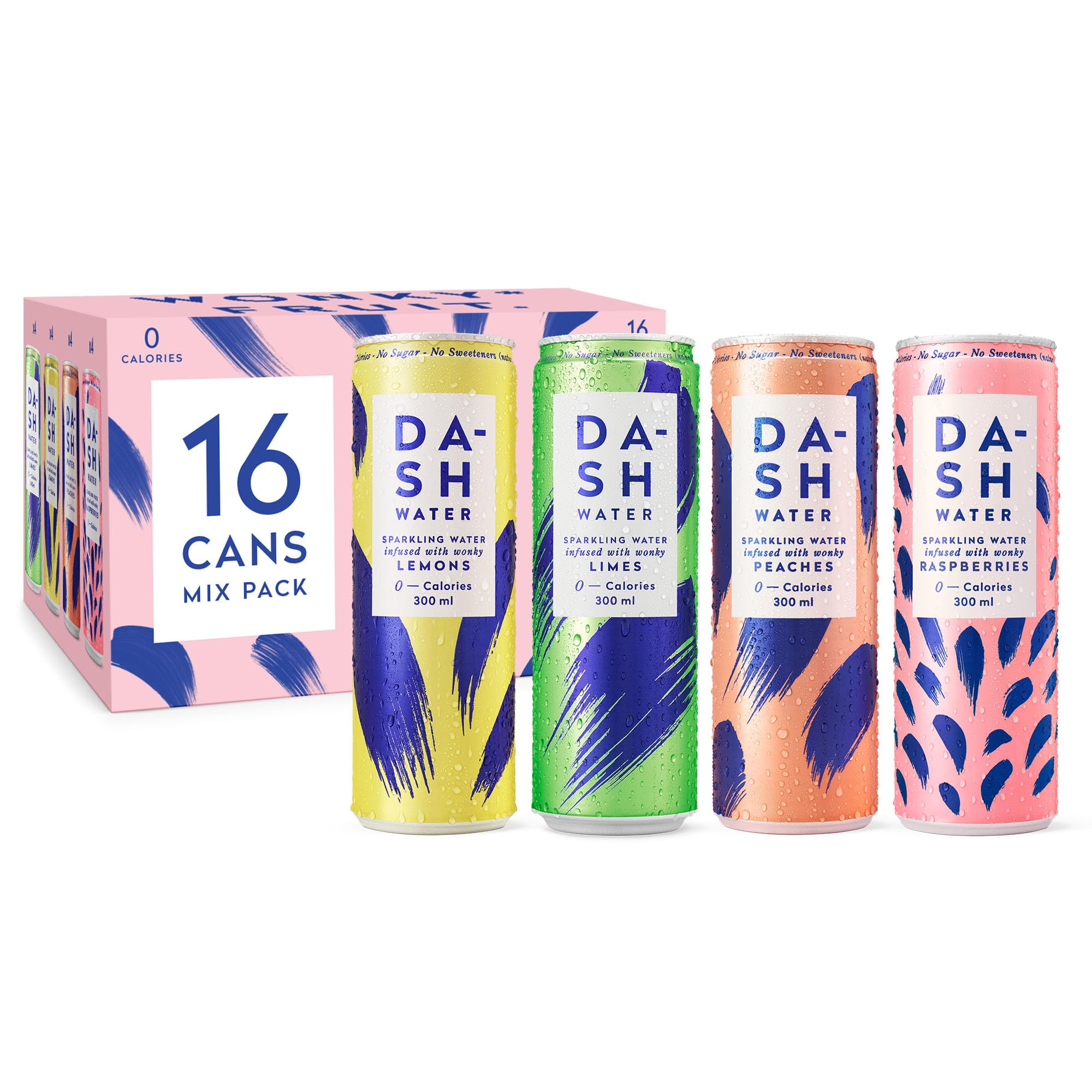Dash Water Variety Pack - 16 x Flavoured Sparkling Spring Water - Peach ...