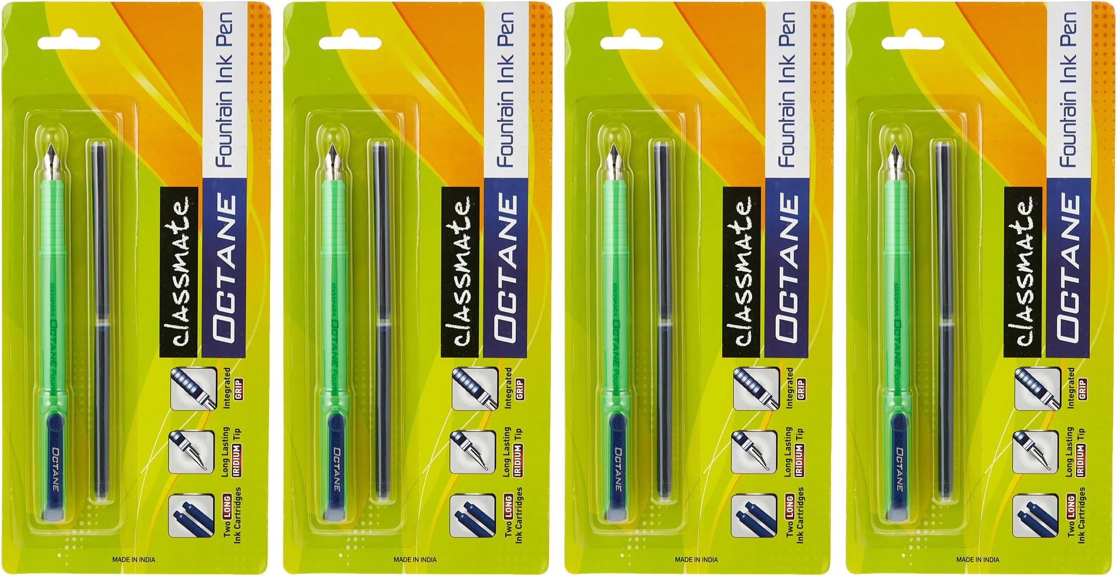 Classmate Octane Fountain Ink Pen Blue Pack of 4 Pens : Amazon.in ...