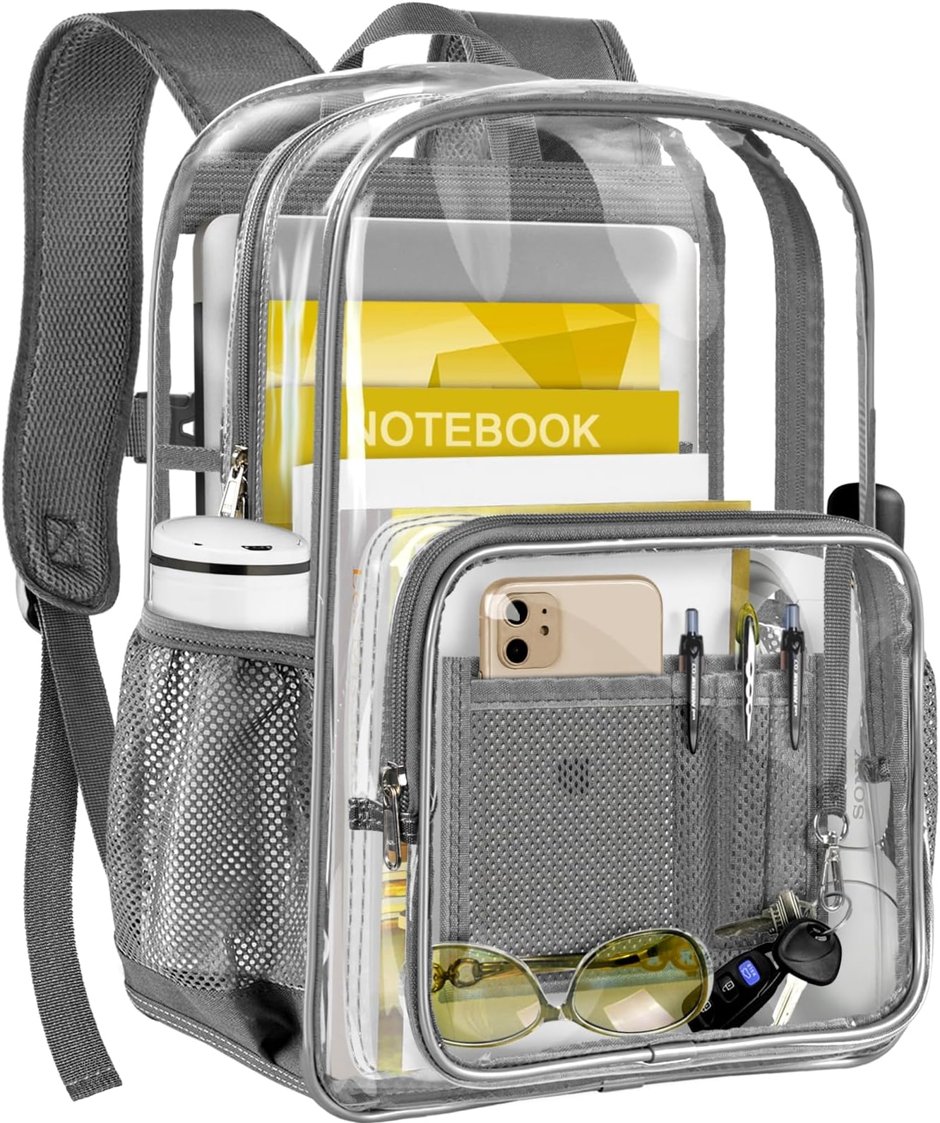 Amazon.com | GEAMSAM Clear Backpack Heavy Duty Large Transparent Backpack with Reinforced Bottom ...