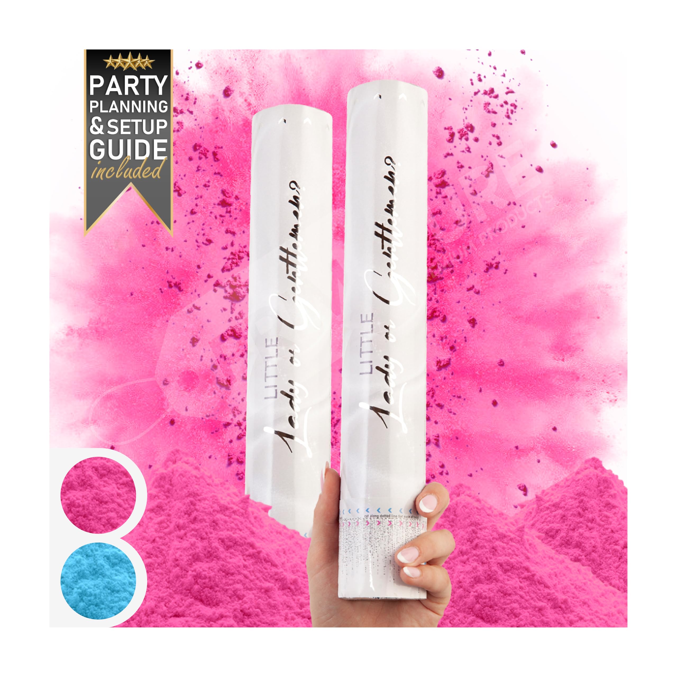Buy Gender Reveal Confetti Cannons 2 Pk | Pink Biodegradable Powder ...