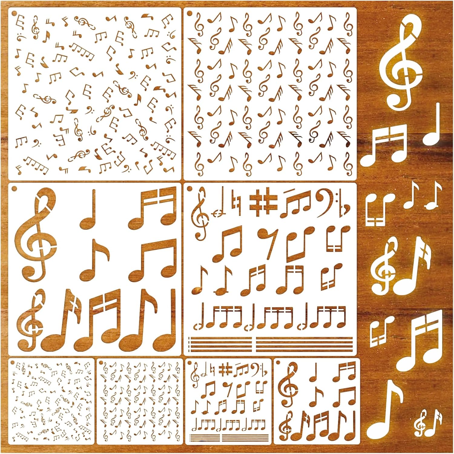 Amazon.com : Music Note Stencils for Painting on Wood & Crafts ...