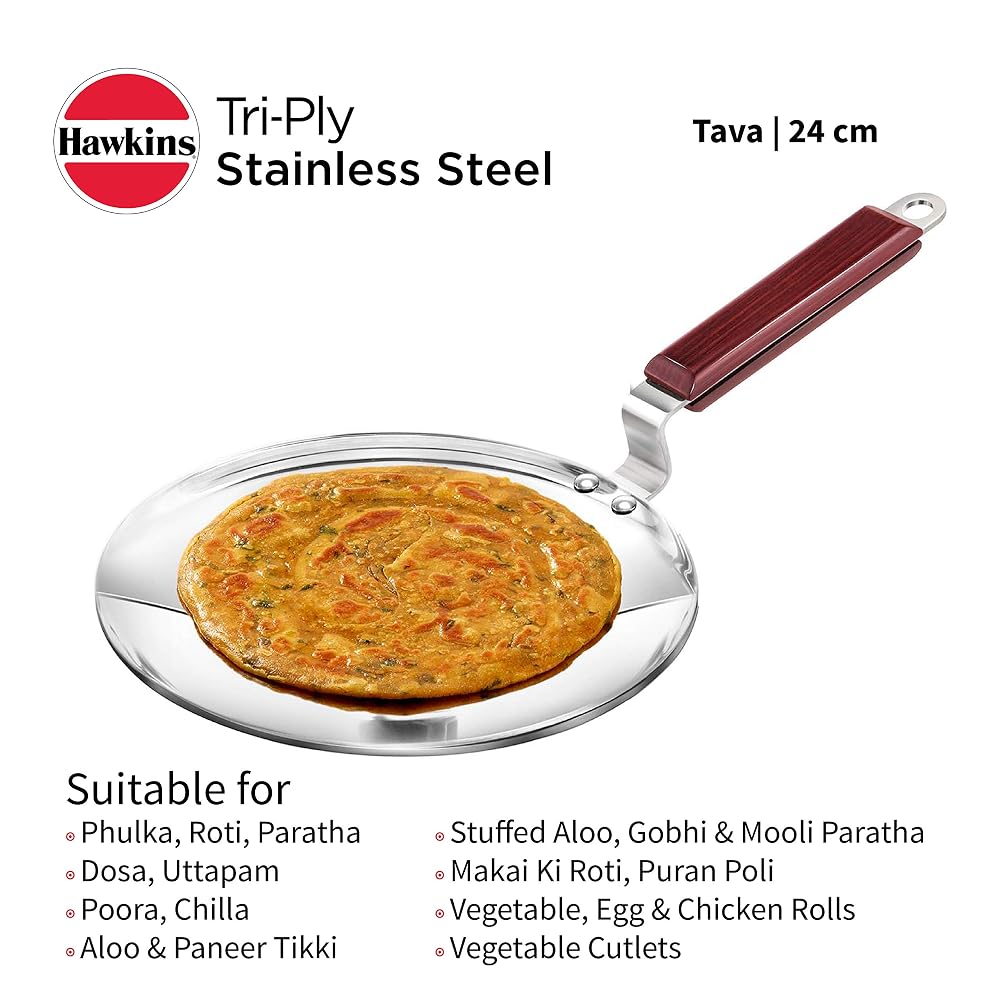 Buy Hawkins 24cm Triply Stainless Steel Tava at Ubuy Nepal