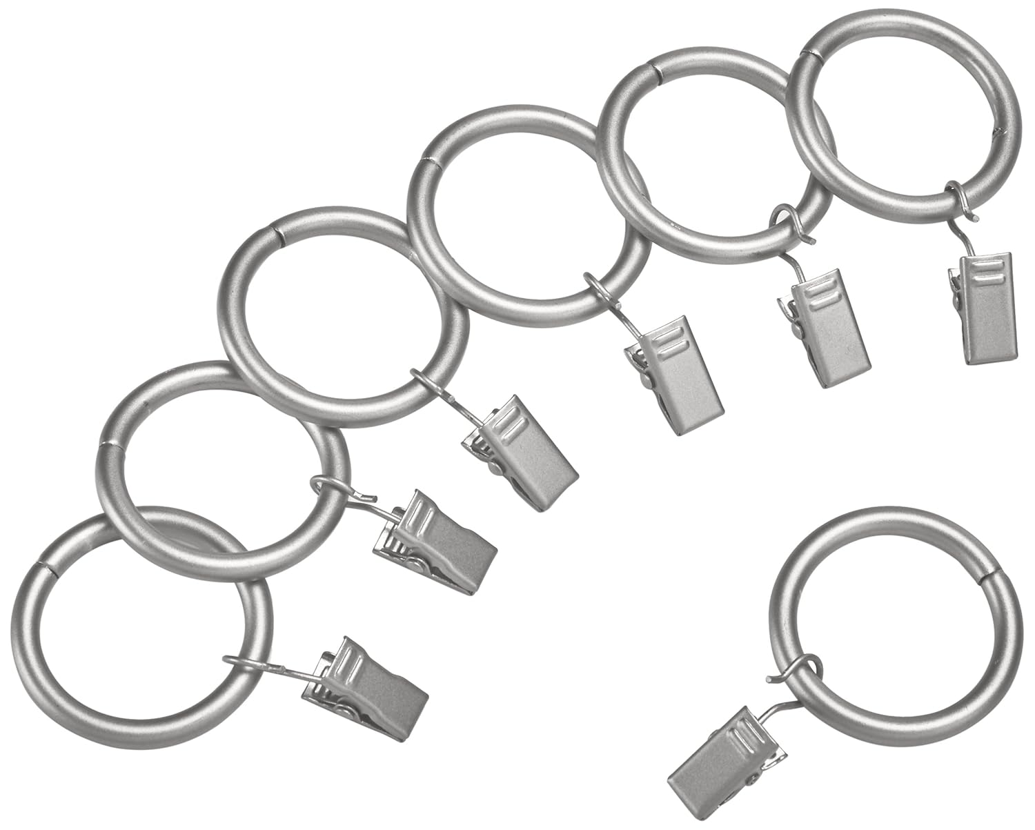 Buy AmazonBasics 1" Curtain Clip Ring, Set of 7, Nickel Online at Low ...