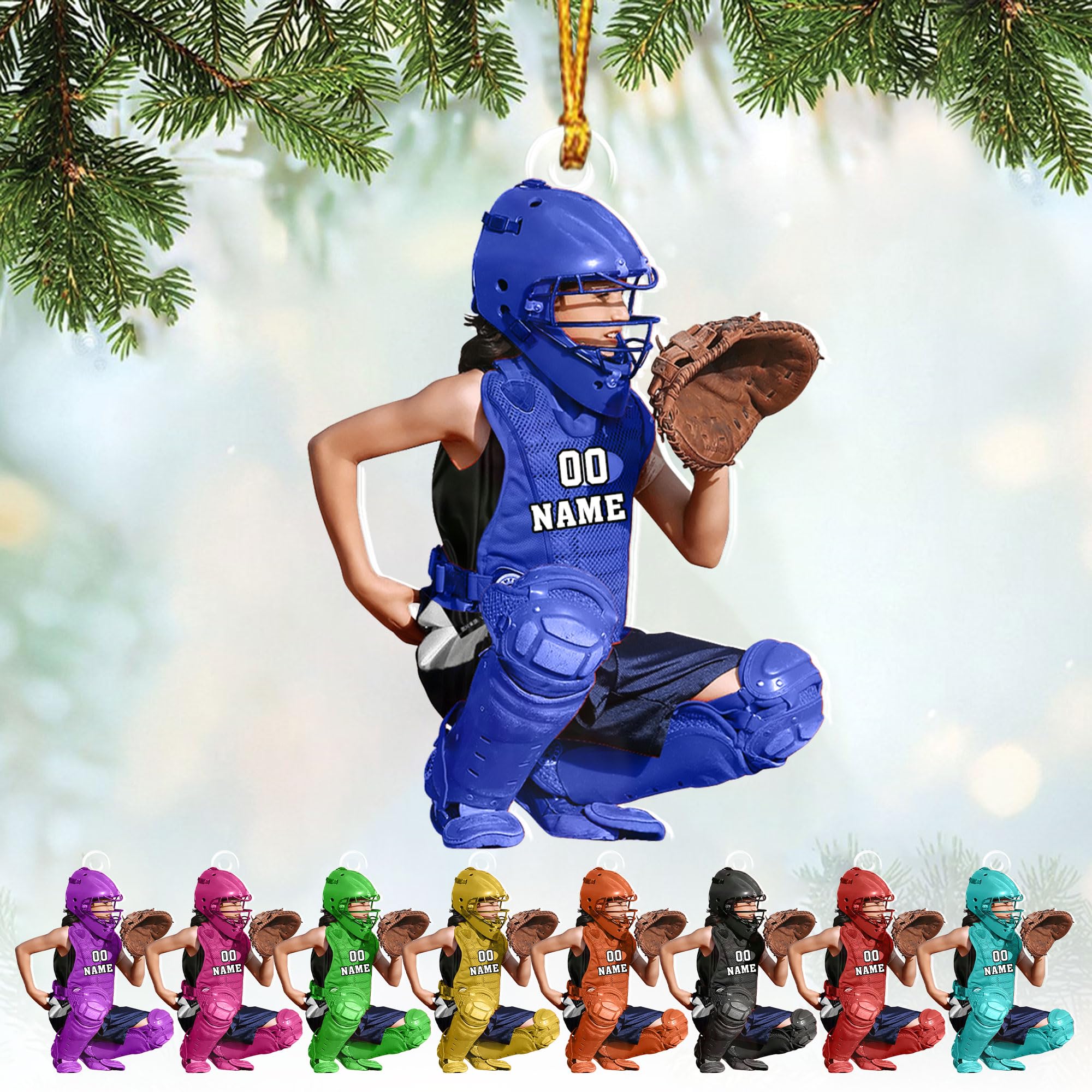Amazon.com: Artparel Personalized Baseball Ornament Christmas Tree ...