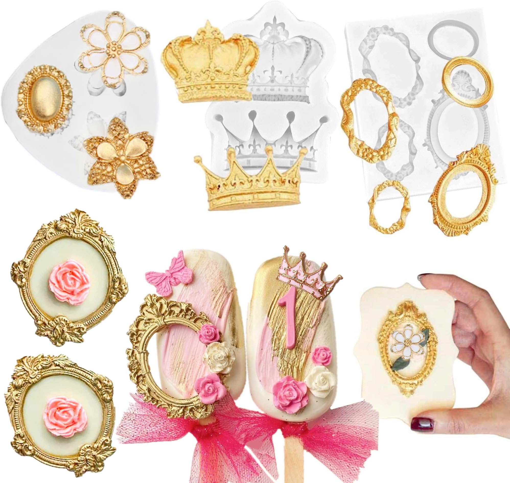 Amazon.com: Photo Frame Fondant Molds, 4 Pcs Silicone Chocolate Molds ...