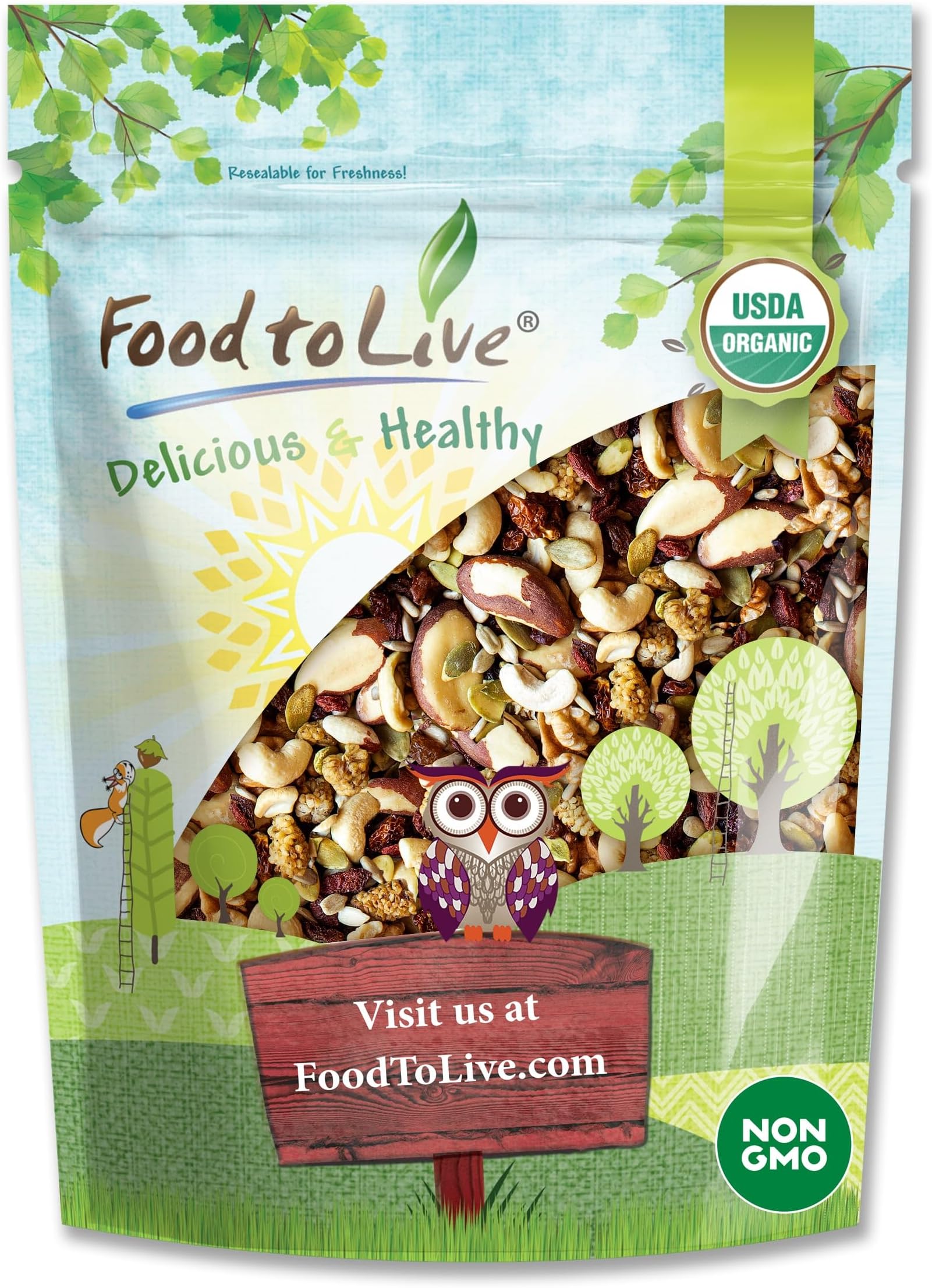 Amazon.com: Organic Power Snack Mix, 1 Pound — Raw and Non-GMO Trail ...