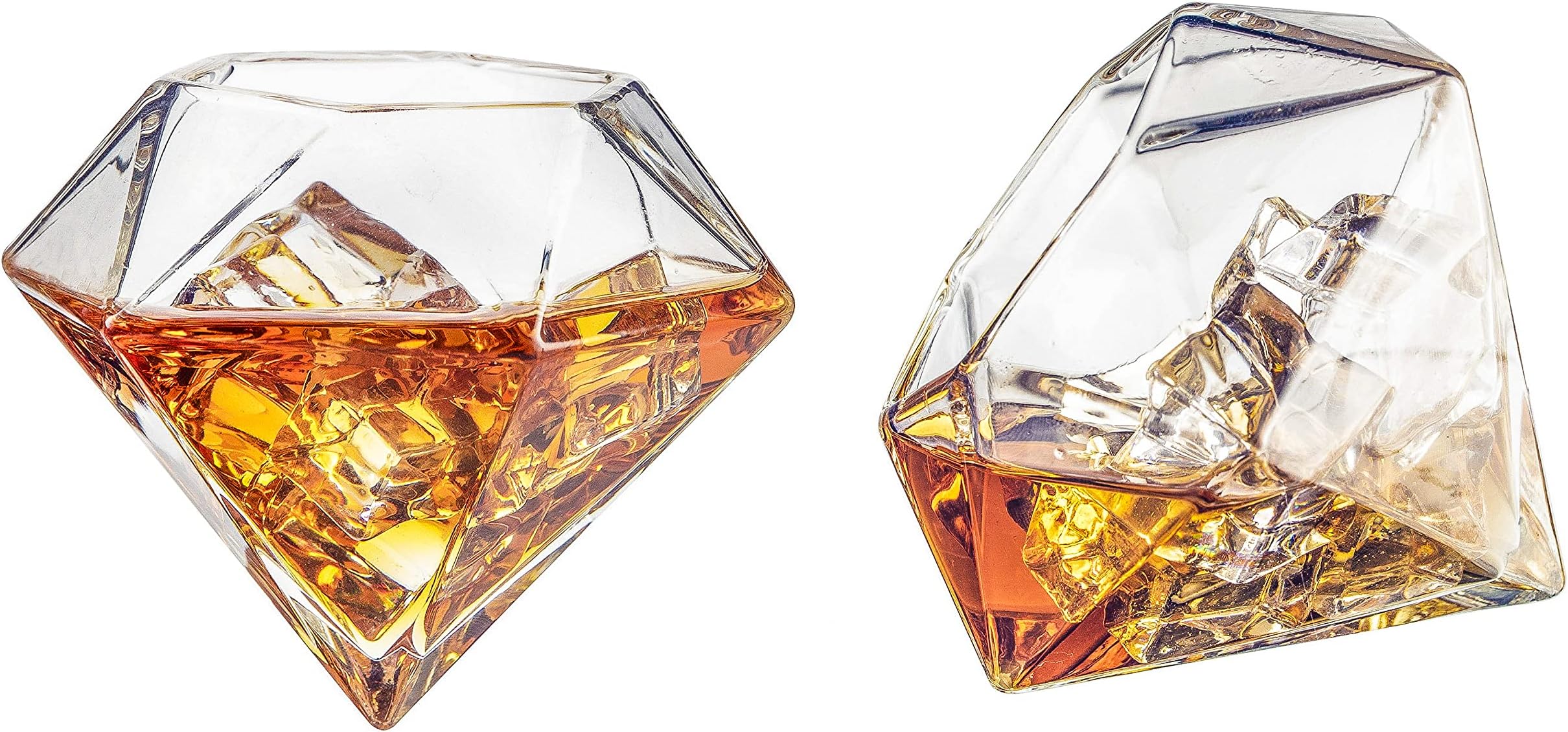 Amazon.com | the diamond glassware Diamond Whiskey Glasses - Handmade ...