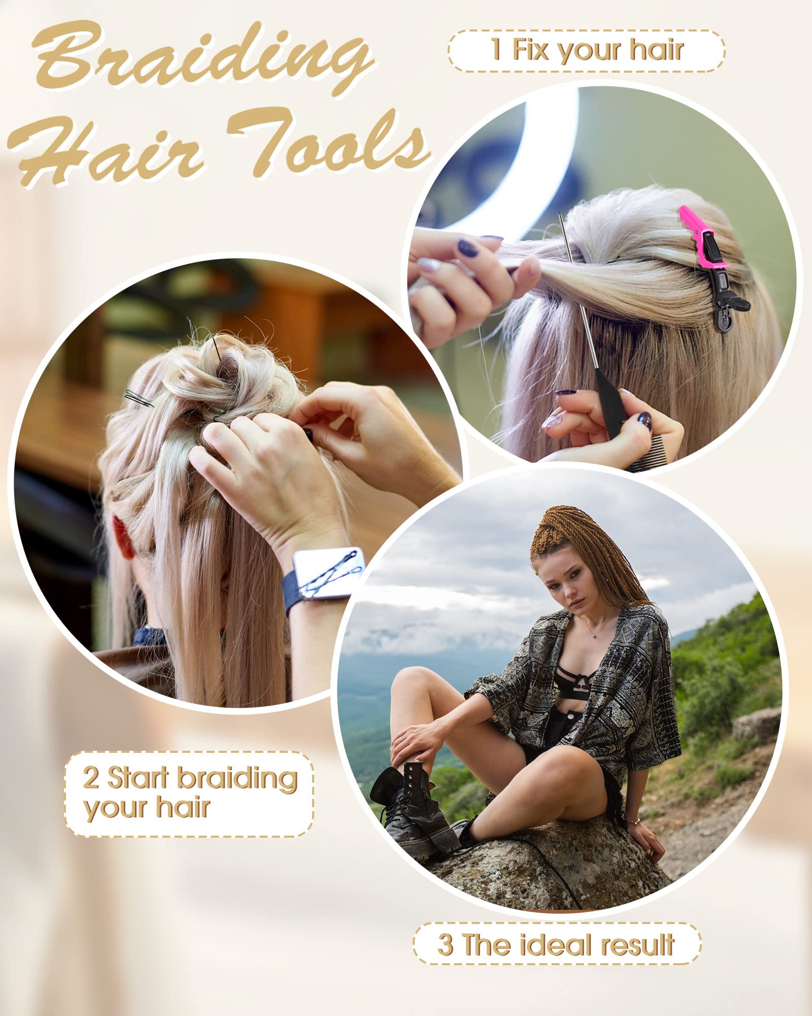 19 Pcs Braiding Hair Rack 120 Pegs Braid Rack for Hair Hair Braiding ...