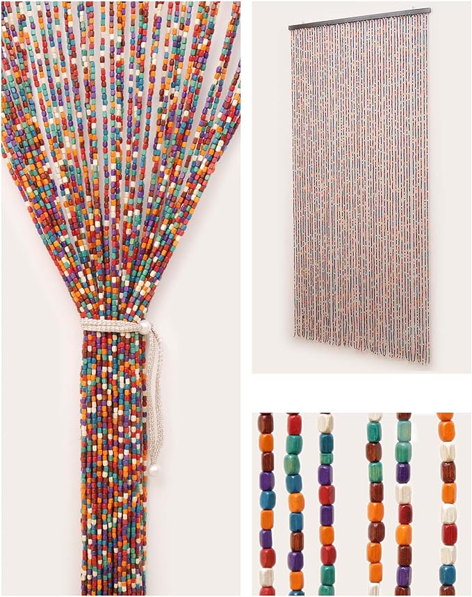Amazon.com: Erfolkerz Bamboo Curtains for Doorways -35.4"x74.8"- 52 Strands,Handmade Colourful ...