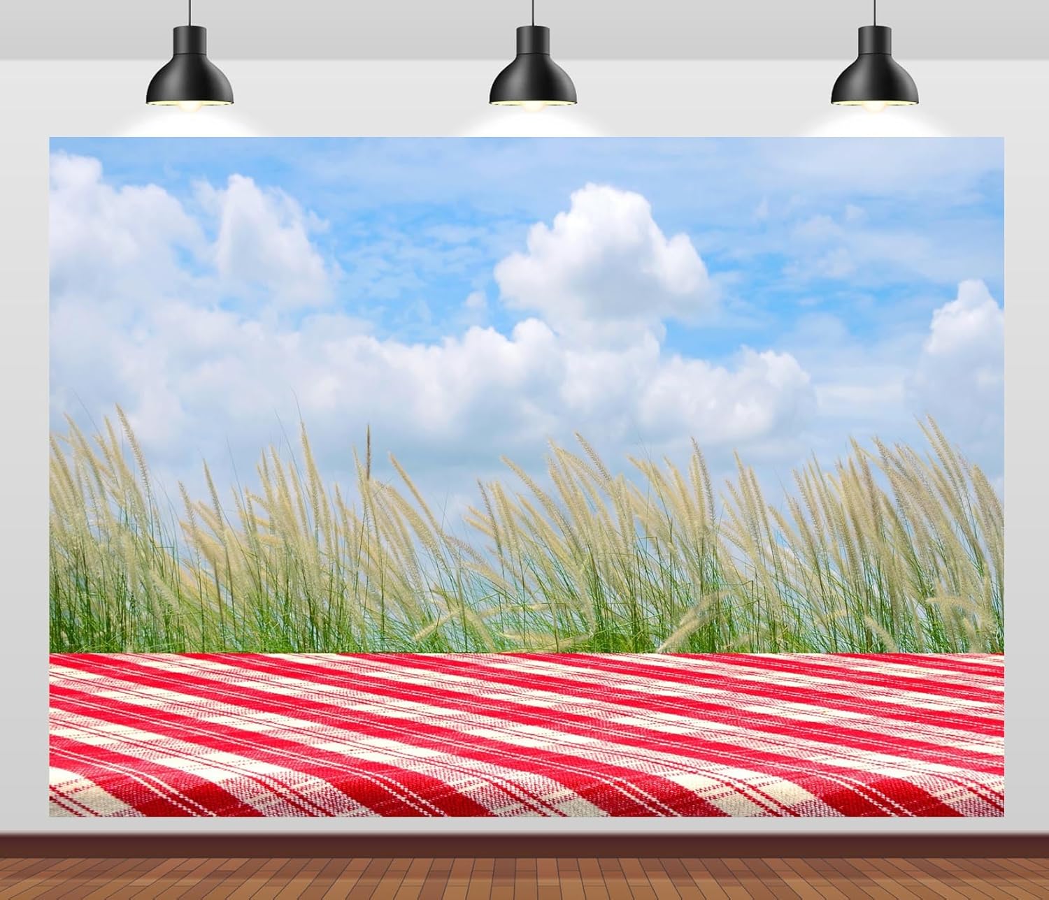 Amazon.com : CORFOTO Spring Outing Picnic Backdrop 5x3ft Fabric Green ...