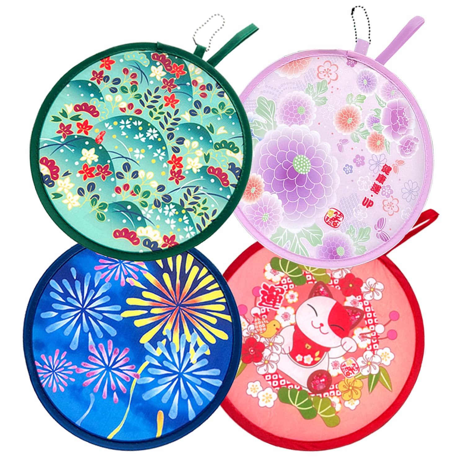 MXY Foldable Fan Summer Handheld Fan Round Folding Hand Fan for ...