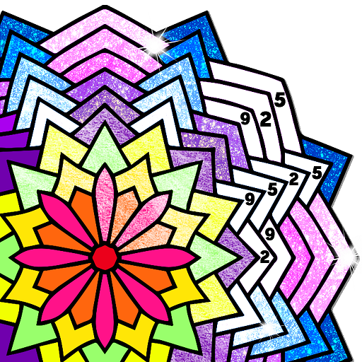 Mandala Color by Number - Adult Paint, Glitter & Crayon Pages:Amazon ...