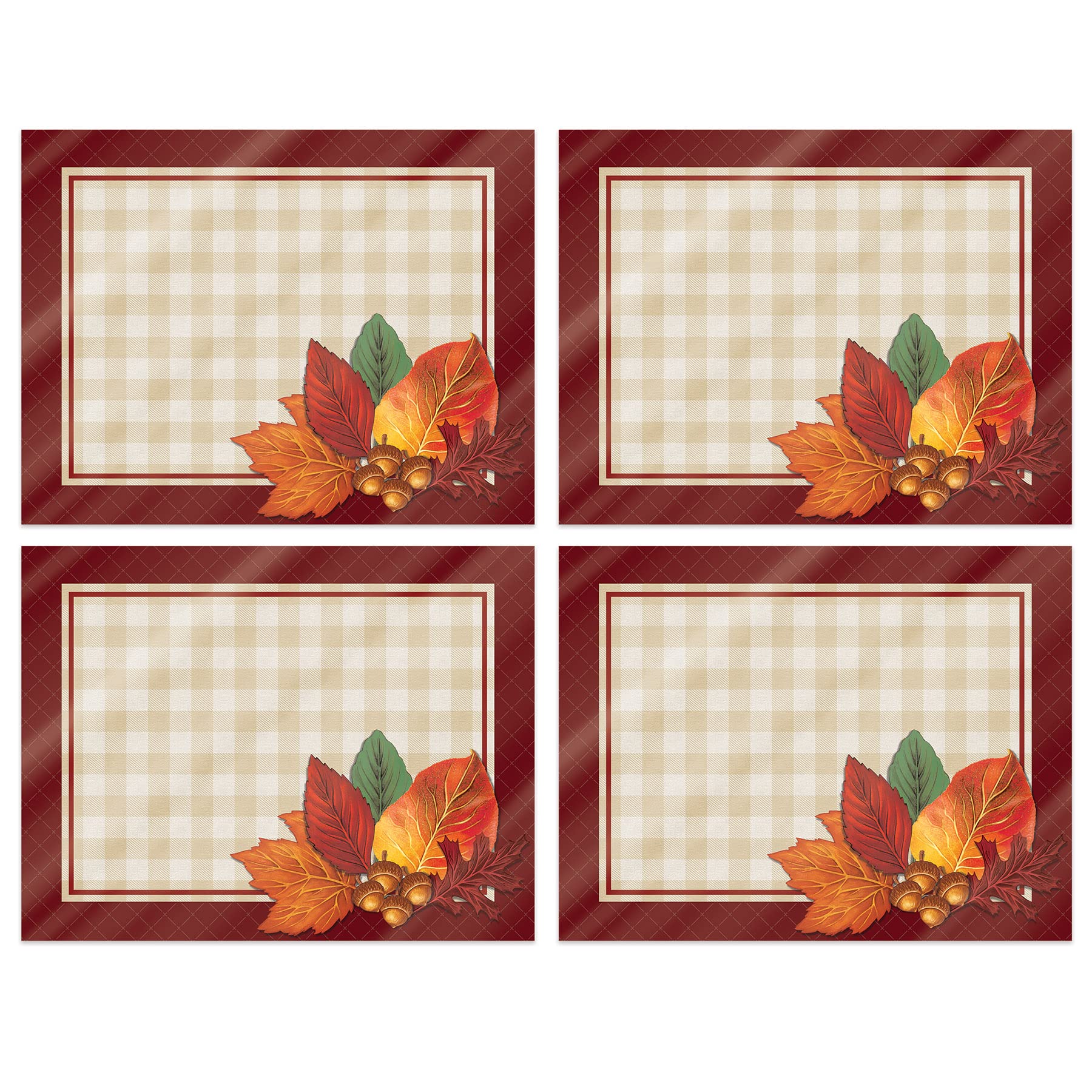 Amazon.com: Beistle 4 Piece 10" x 13" Plastic Autumn Fall Placemats For ...