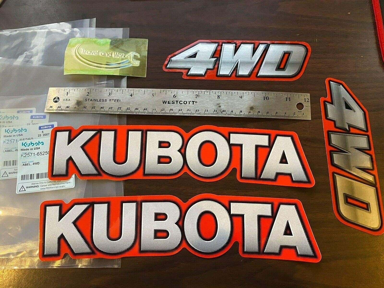 Amazon.com - OEM Genuine Kubota LA765 Decal KIT Tractor 6 Decal Sticker ...