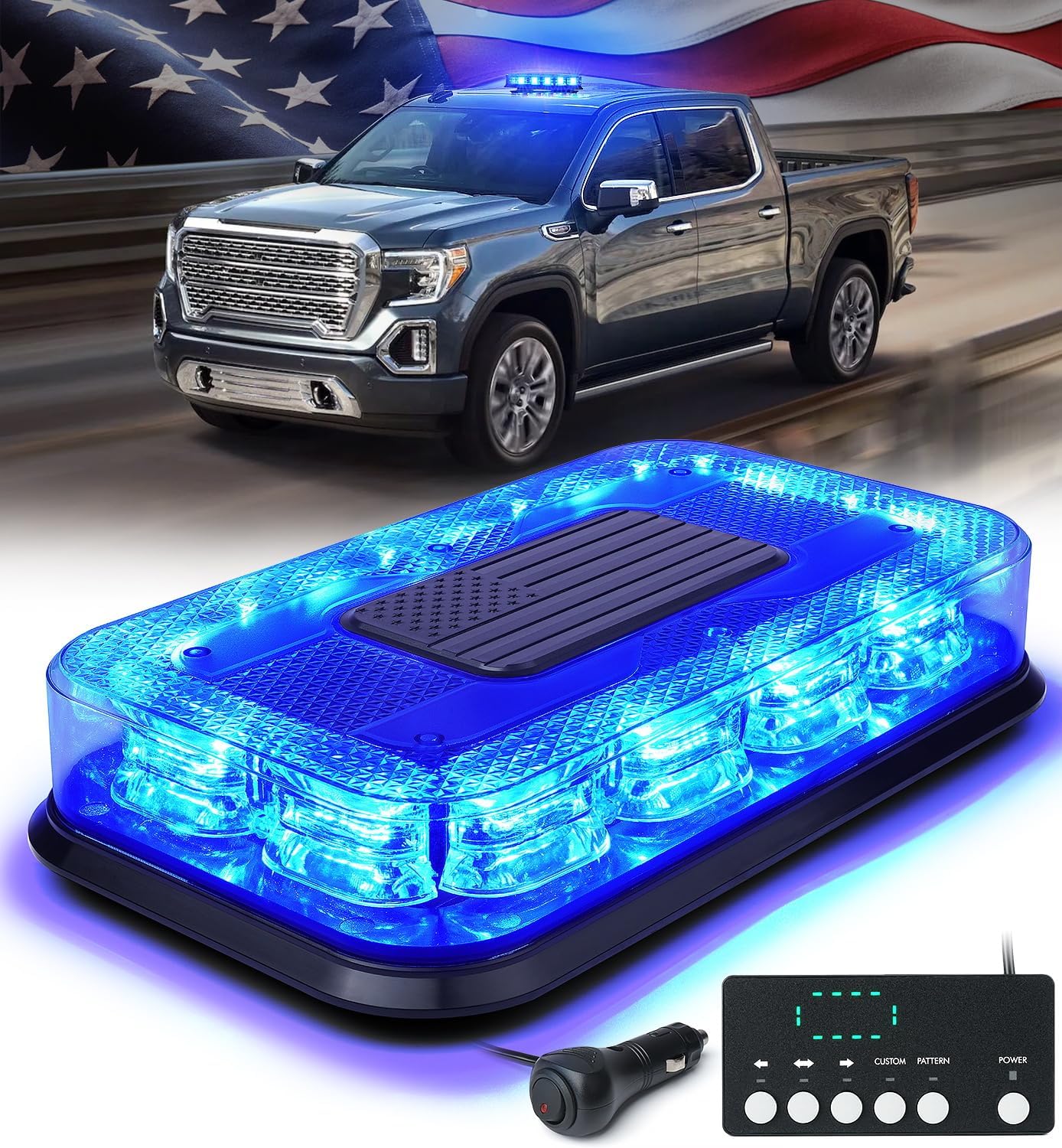 Amazon.com: LUMENIX Blue 72 LED Roof Top Strobe Beacon Police Lights ...