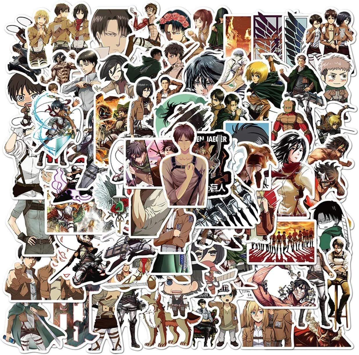 Attack On Titan Stickers - 50PCS Cool Anime Stickers, Vinyl, Waterproof ...