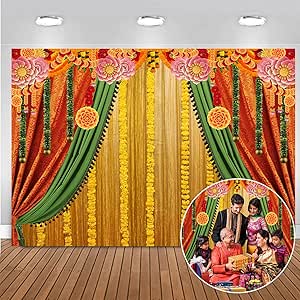 Amazon.com : Indian Pooja Backdrop Diwali Puja Ganpati Background India ...