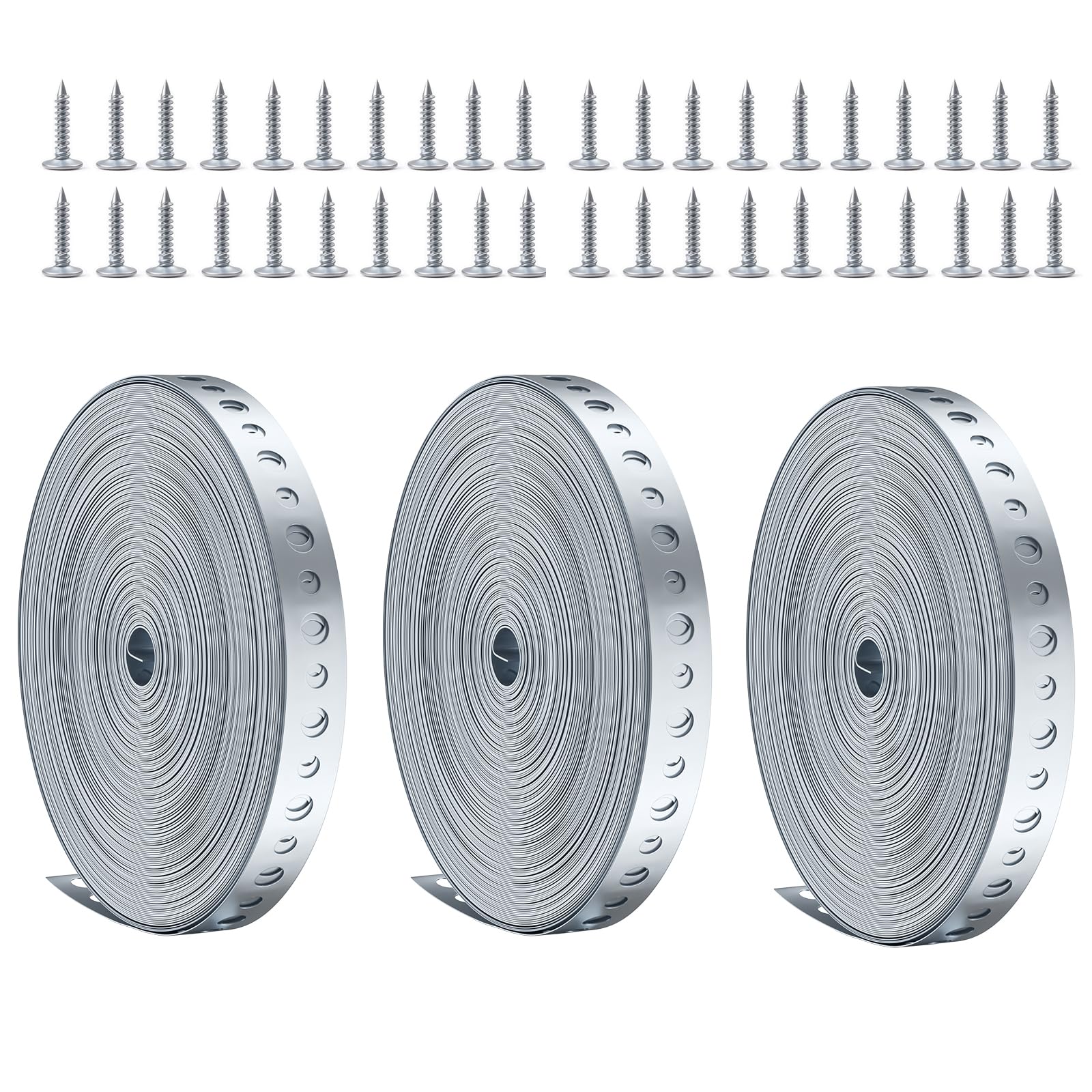 YLJNGUS 3 PCS Galvanized Metal Pipe Strap with Holes - 3/4 Inch x 10 ...