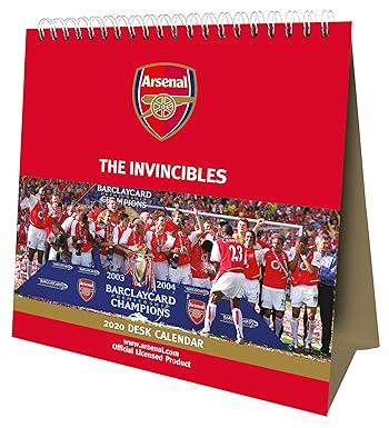 Arsenal FC Desk Easel Official 2020 Calendar Month to View Desk ...