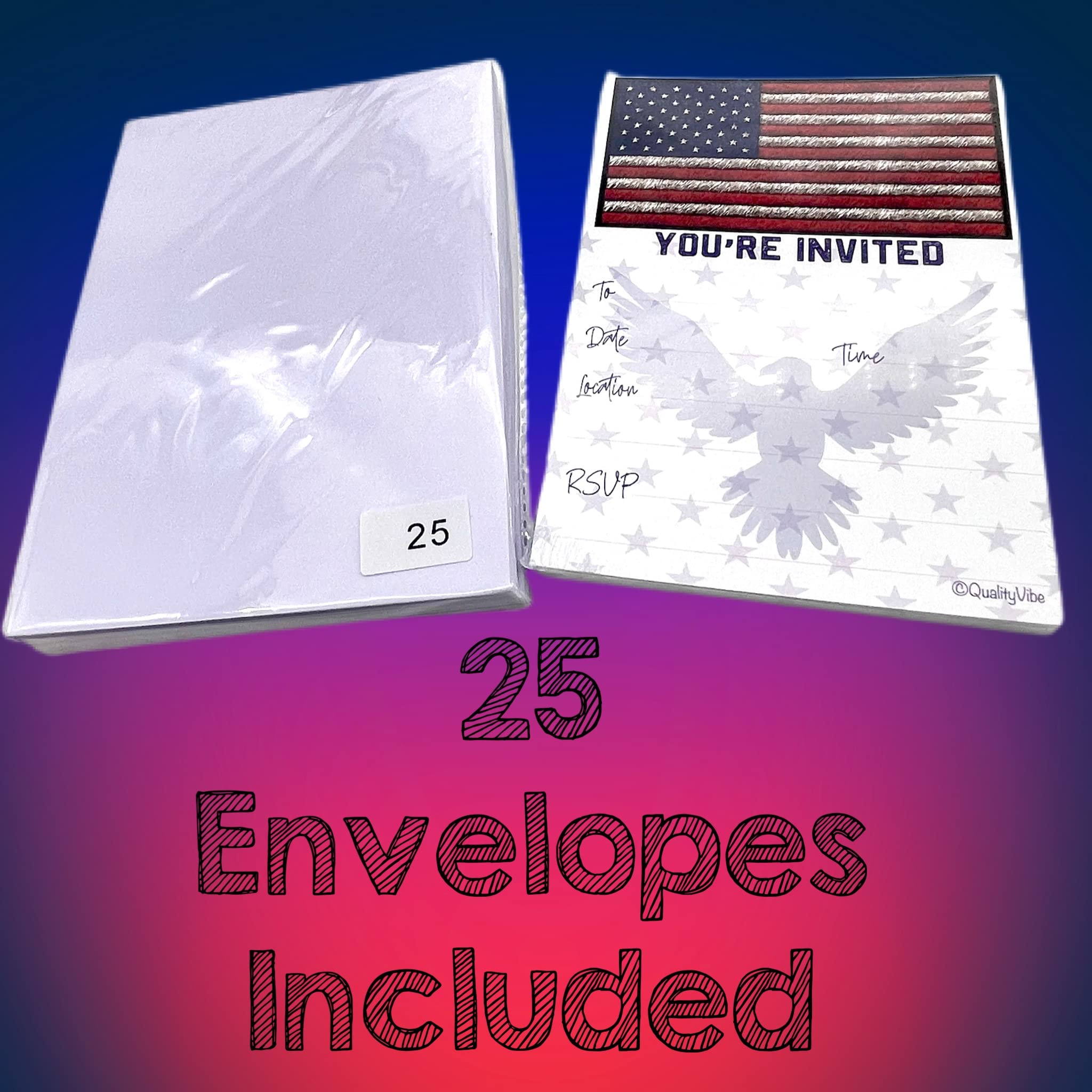 American Flag Invitations