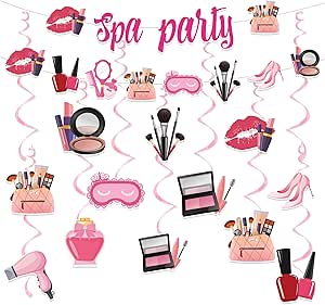 Amazon.com: Spa Party Decorations Include Hanging Banner and Hanging ...