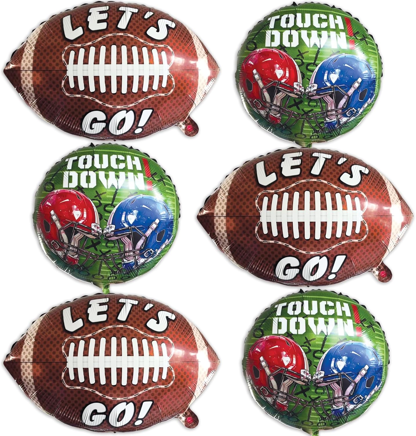 Amazon.com: Football Party Balloon Set | 6pcs Game Day Foil Balloons ...