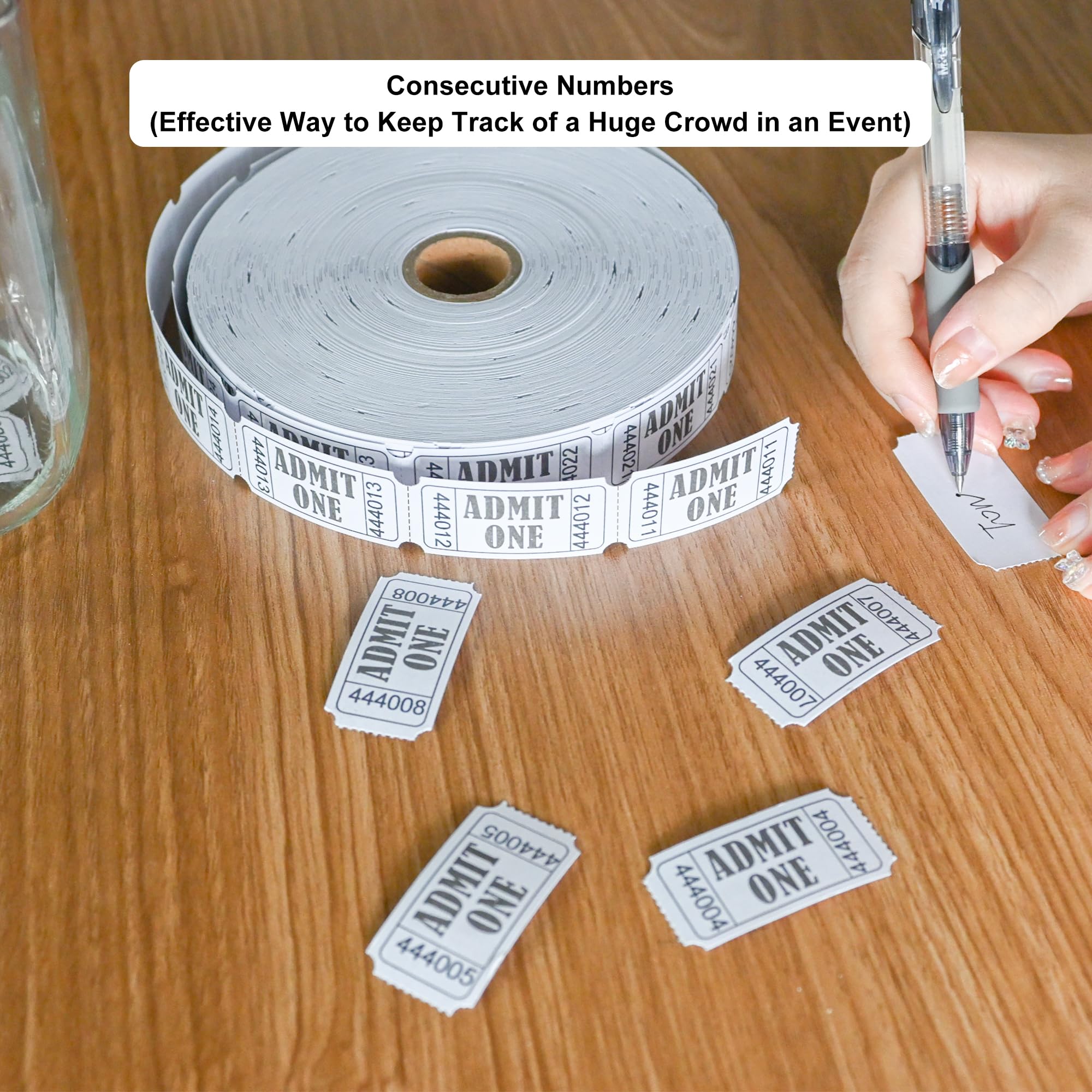 L LIKED 2000 White Raffle Tickets with Perforations and Consecutive ...