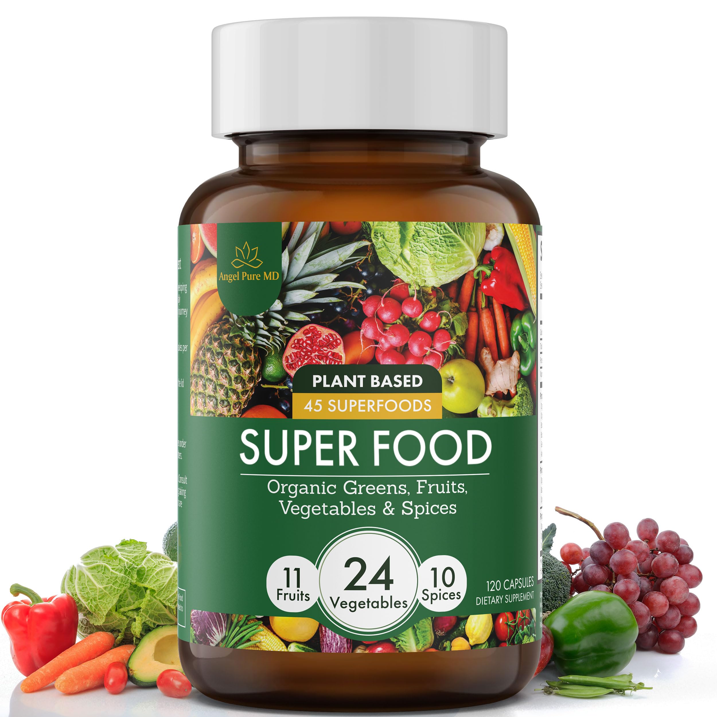 Amazon.com: Angel Pure MD Superfood Greens Fruit and Veggies Supplement ...