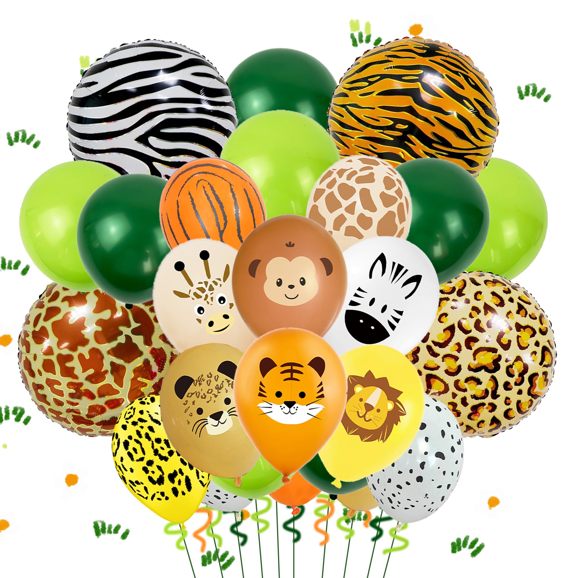Amazon.com: Jungle Balloons Jungle Party Decorations Set Includes ...