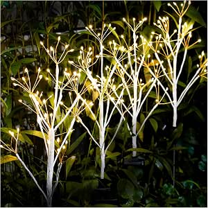 TONULAX Solar Garden Lights - Solar Tree Lights with 2 Lighting Modes ...