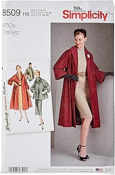 Simplicity Pattern 8509 H5 (6-8-10-12-14) Misses' Vintage Coat or ...