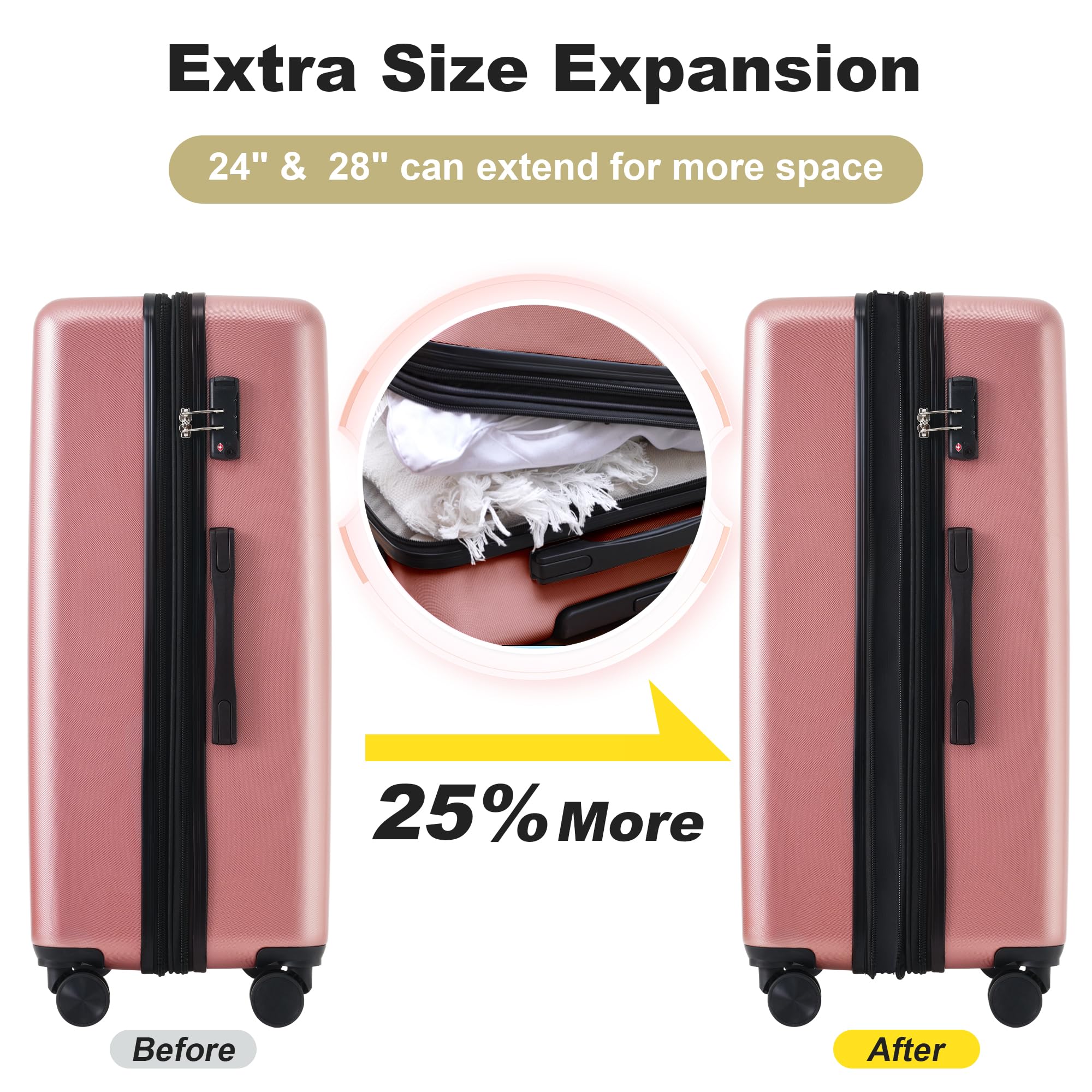 Snapklik.com : Merax Luggage Sets Of 2 Piece, Hardside Spinner Luggage